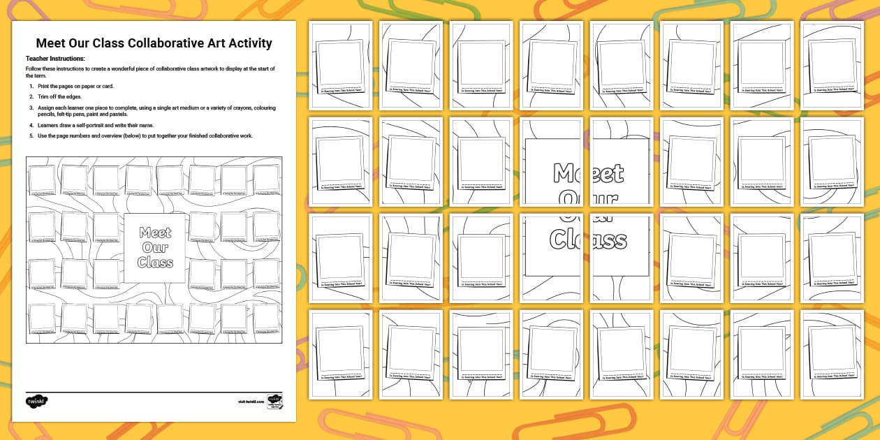 Meet Our Class Collaborative Art Activity - Twinkl