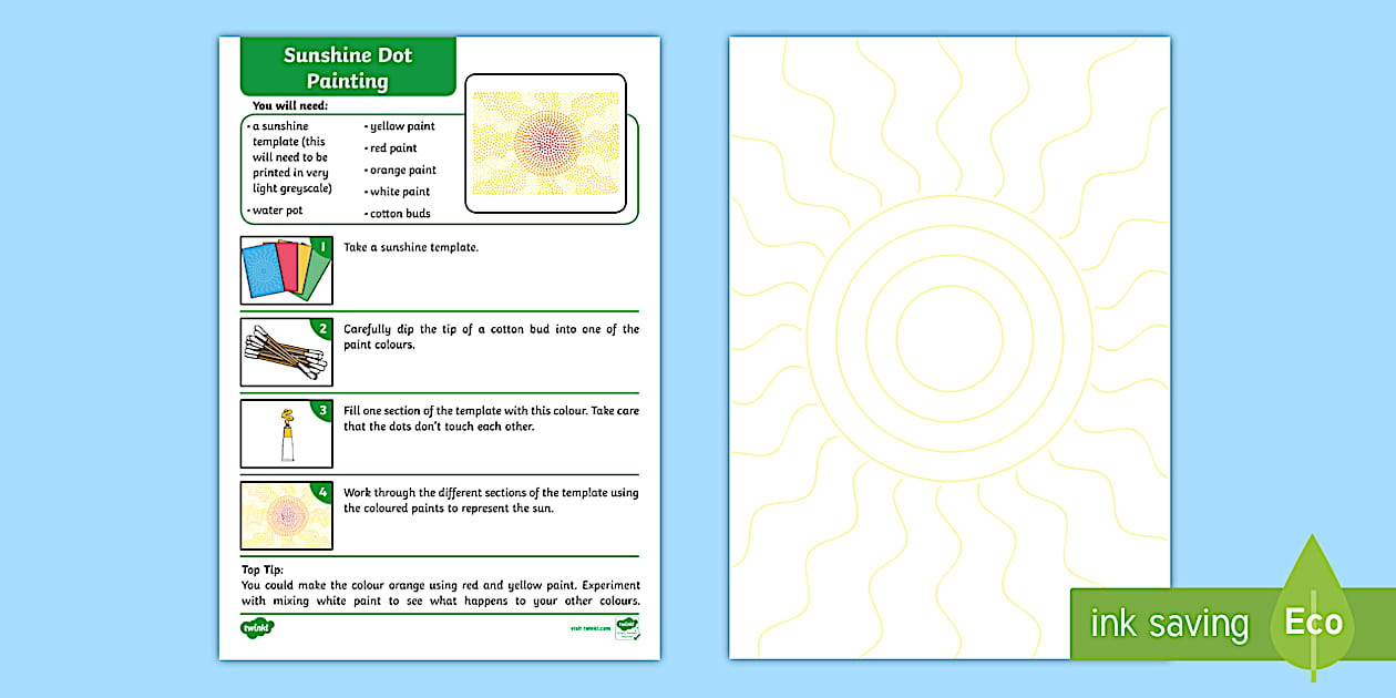 KS1 Sunshine Dot Painting Summer Art Activity - Twinkl