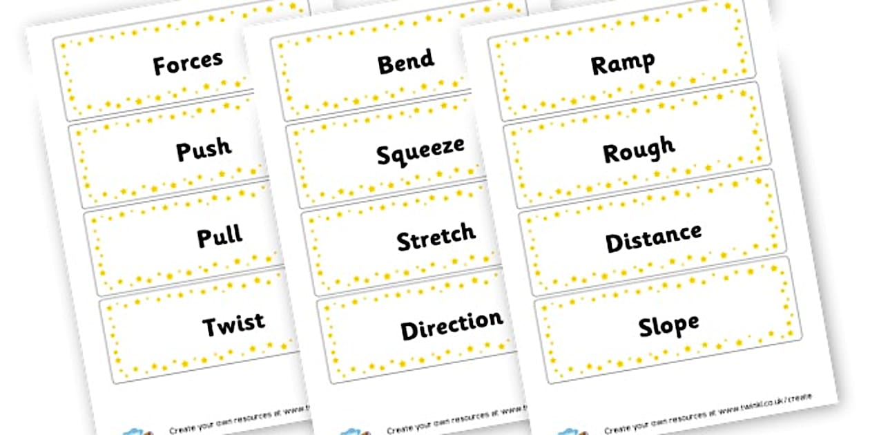 Forces vocabulary Cards (teacher made) - Twinkl