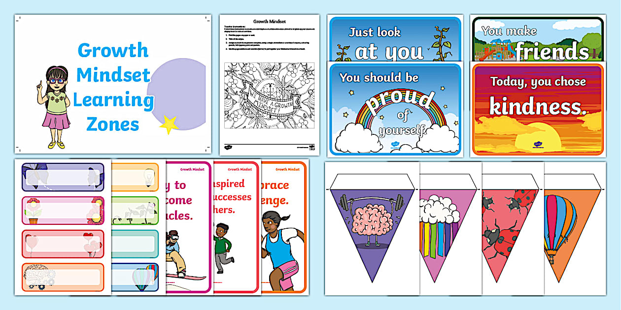 Growth Mindset Display Pack (Teacher-Made) - Twinkl
