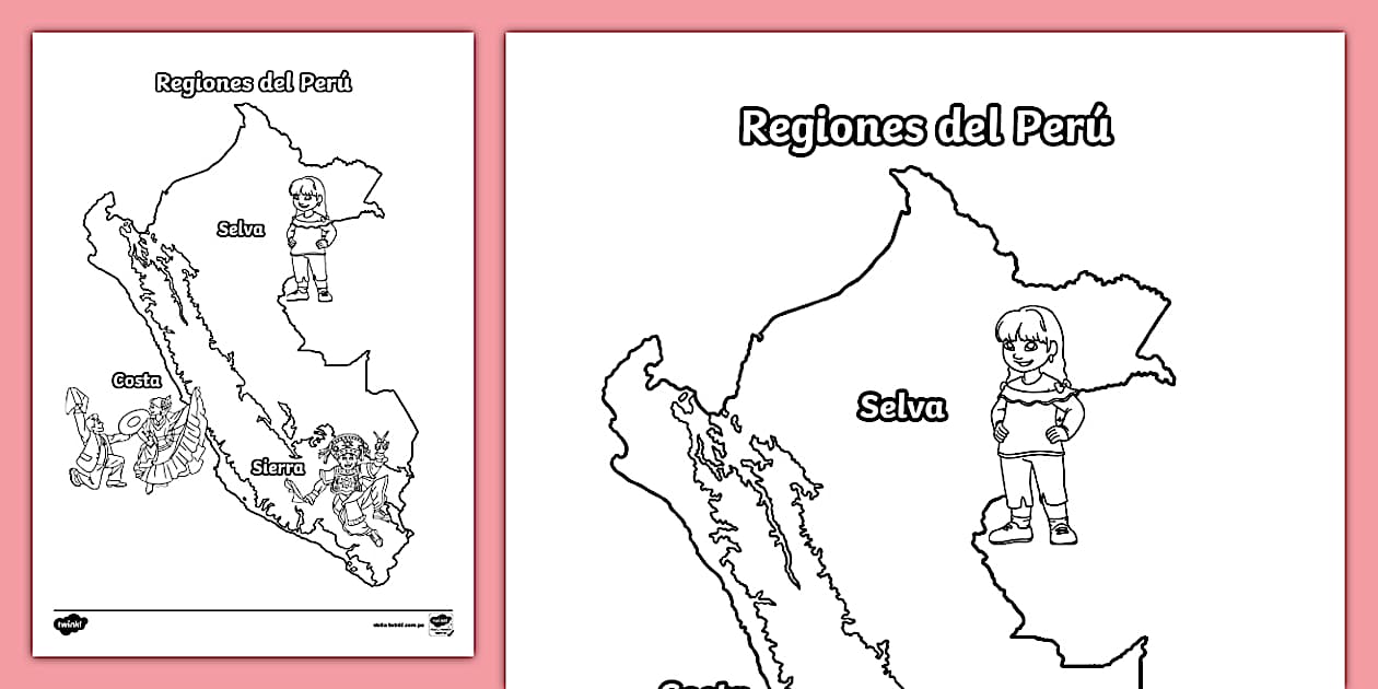 Ficha: Regiones del Perú para colorear (teacher made)