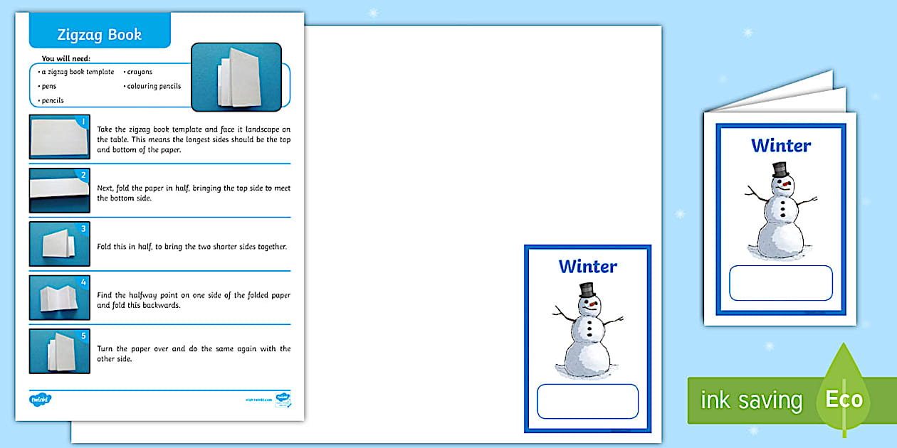 KS2 Winter Mini Zigzag Booklet (teacher made) - Twinkl
