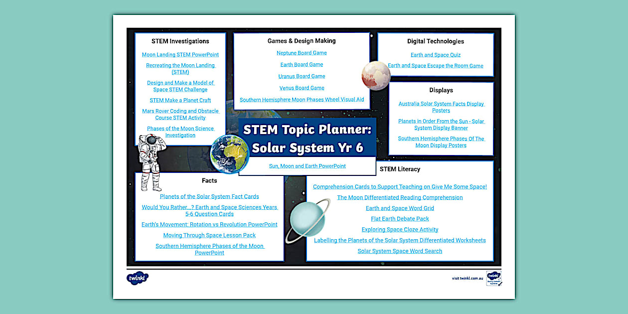 STEM Topic Planner: Solar System Yr 6