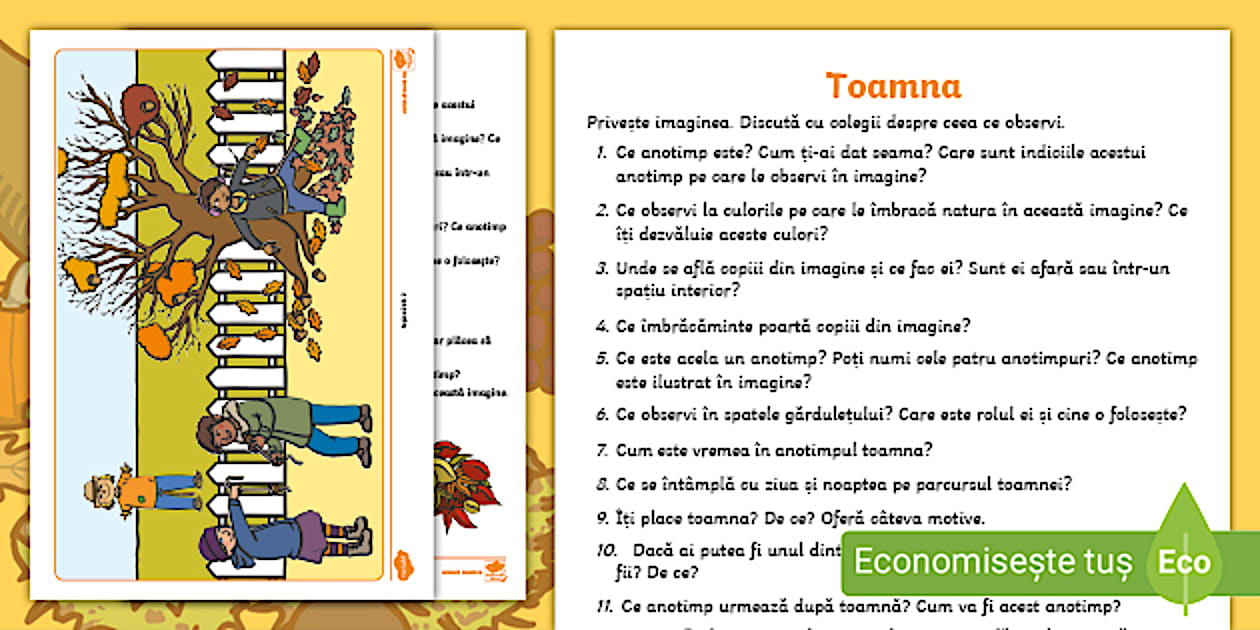 Toamna - întrebări pentru copii | Twinkl România