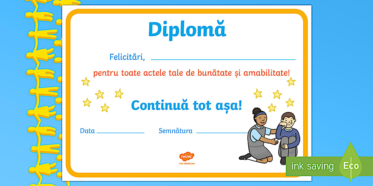 Editable Săptămâna Actelor de Bunătate - Diplomă