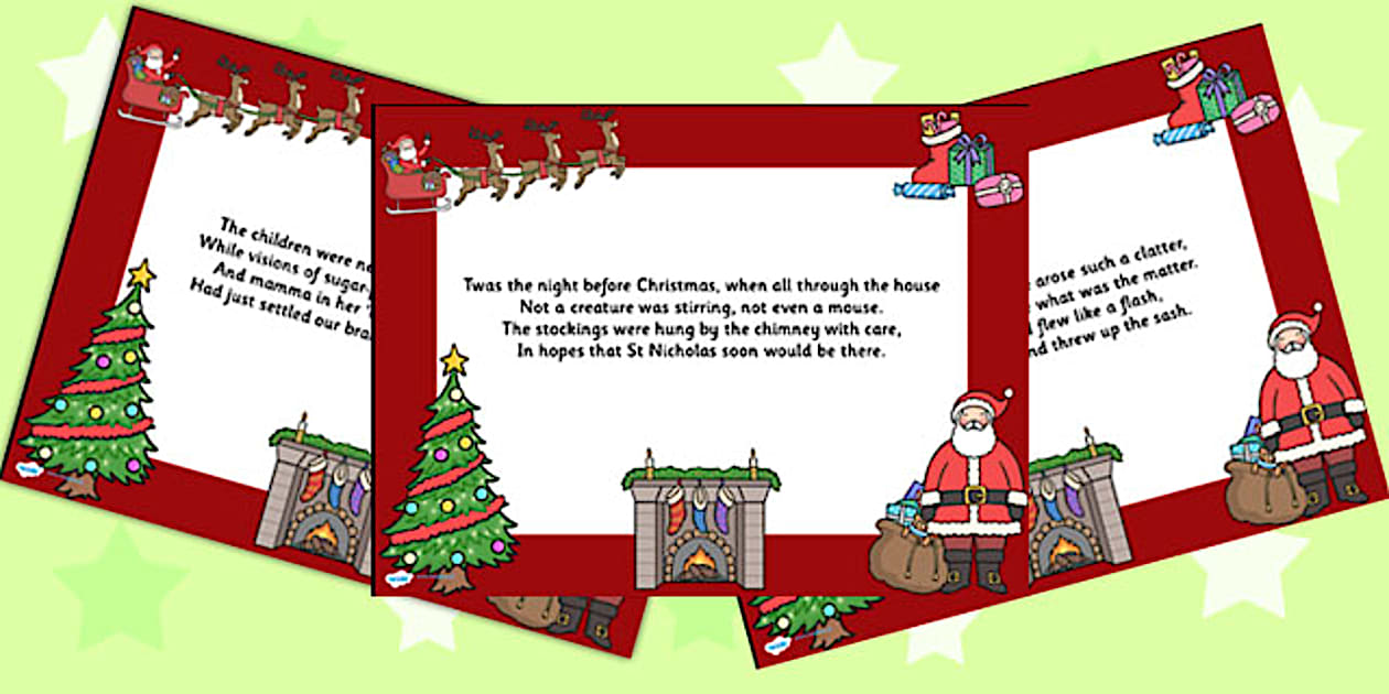 'Twas the Night Before Christmas Poem PowerPoint - Twinkl