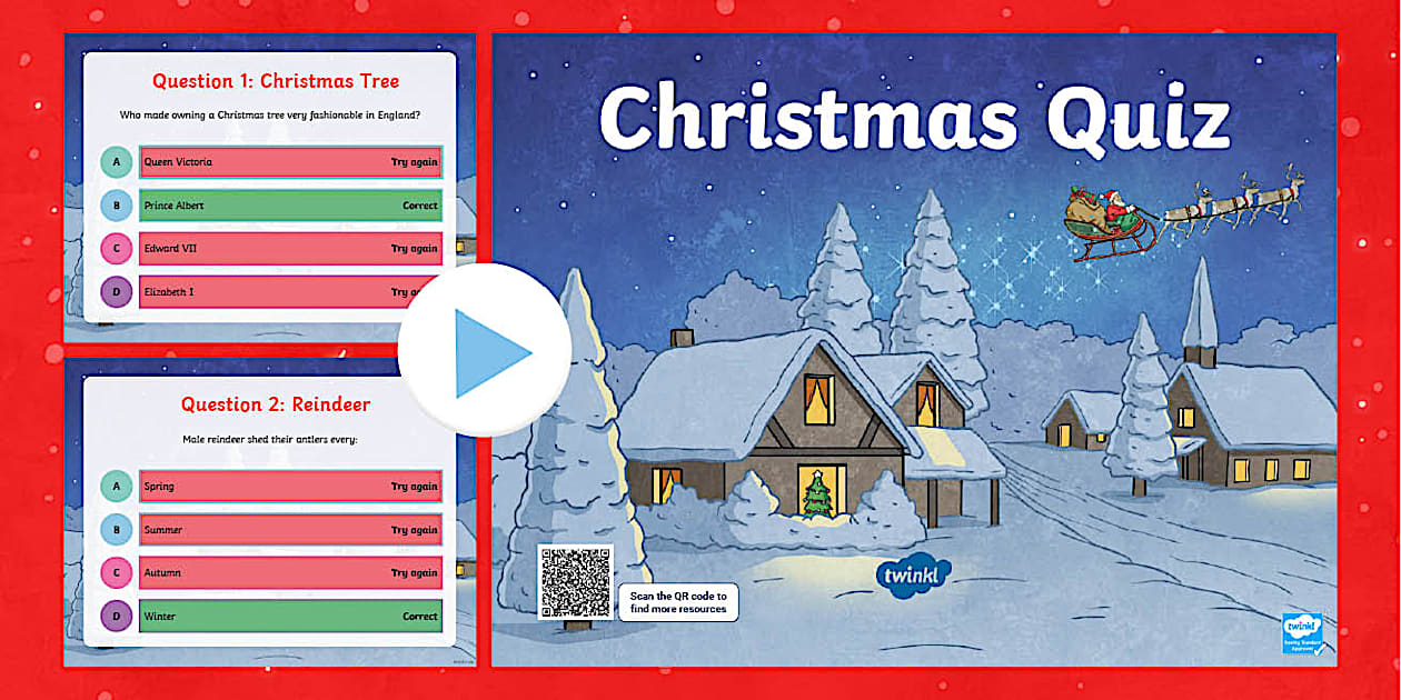 Christmas Quiz PowerPoint - Grades 4-6 (teacher made)