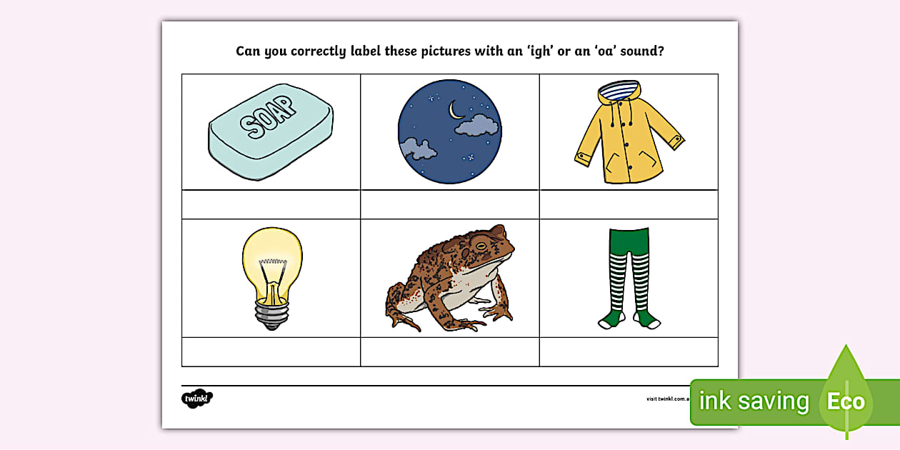 IGH or OA Sound Worksheet (teacher made) - Twinkl