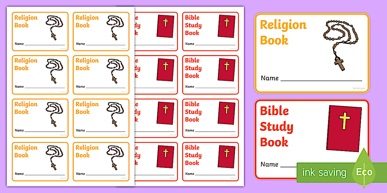 Religion Book Labels (teacher made) - Twinkl