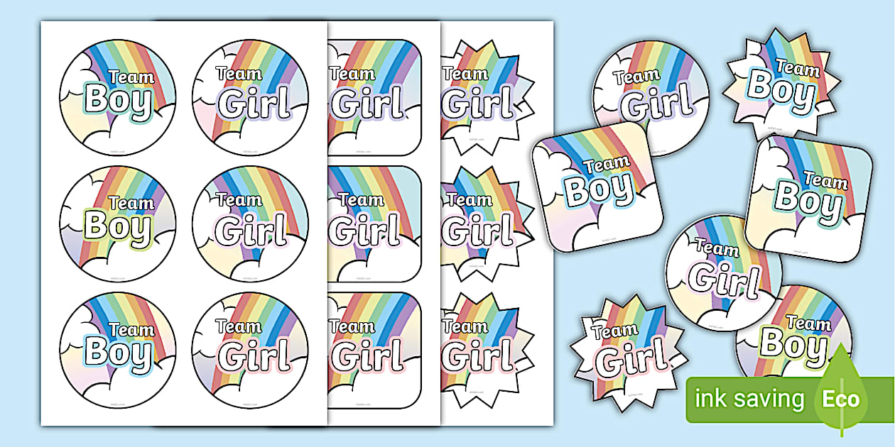 Gender Reveal Team Boy/Girl Pins (teacher made) - Twinkl