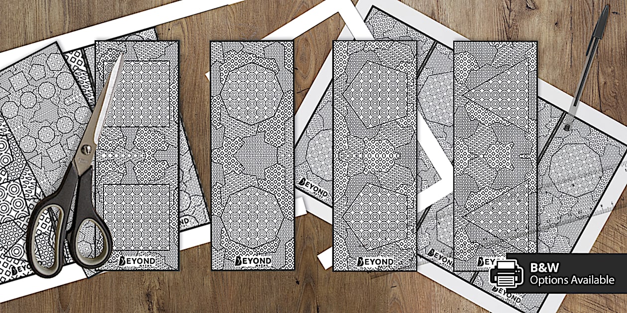 👉 Bookmarks Mindfulness Colouring Polygons - Twinkl