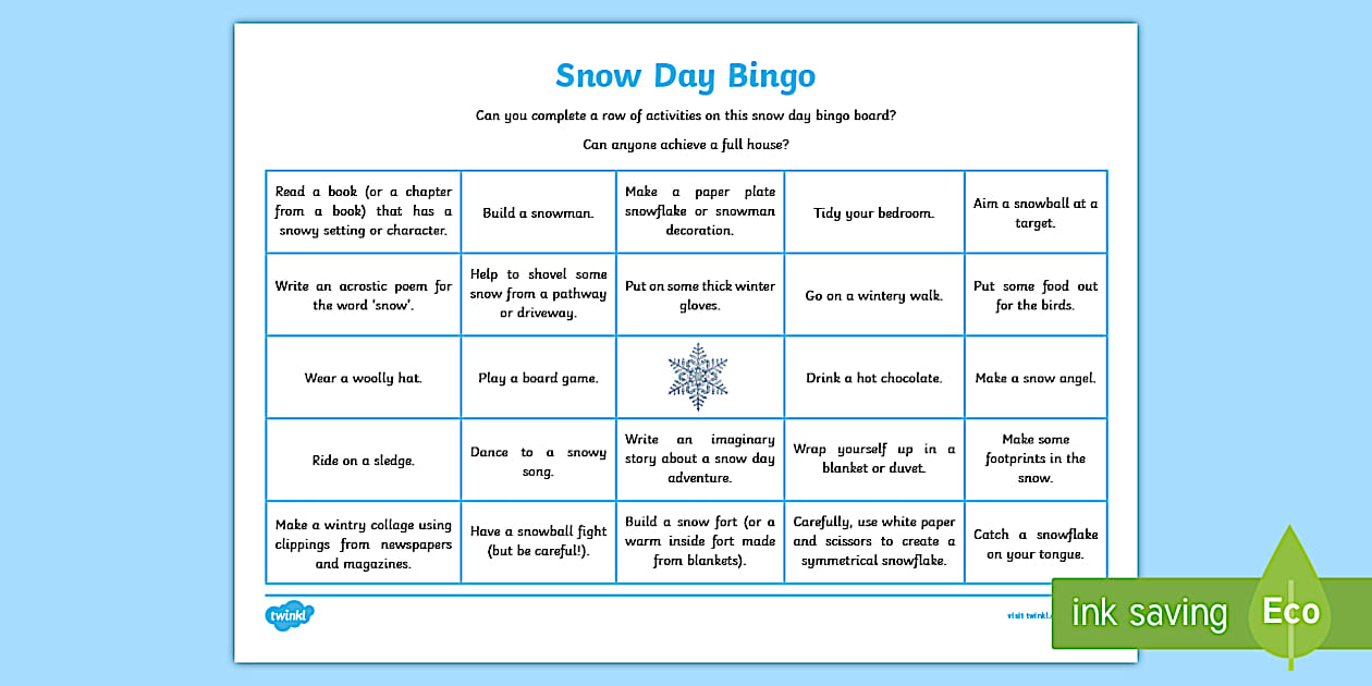 KS2 Snow Day Bingo (teacher made) - Twinkl