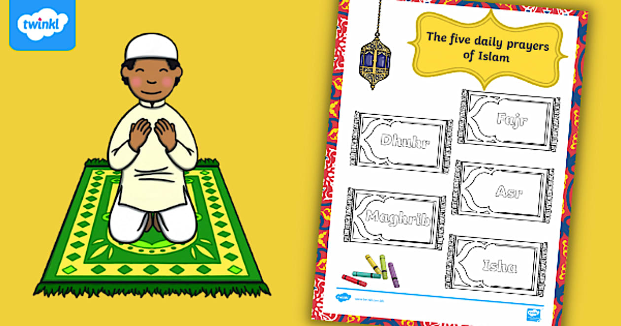 Colouring Activity : The Five Daily Prayers of Islam