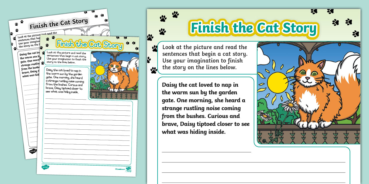 * NEW * Finish the Cat Story Writing Template - Twinkl