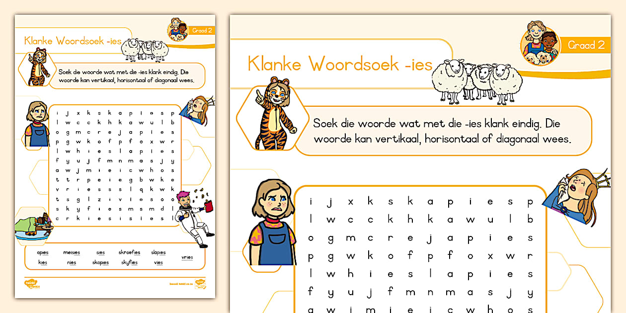 Graad 2 Klanke Woordsoek -ies (teacher made) - Twinkl