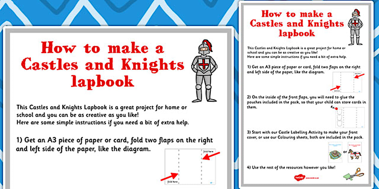 Castles and Knights Lapbook Instructions Sheet - Twinkl