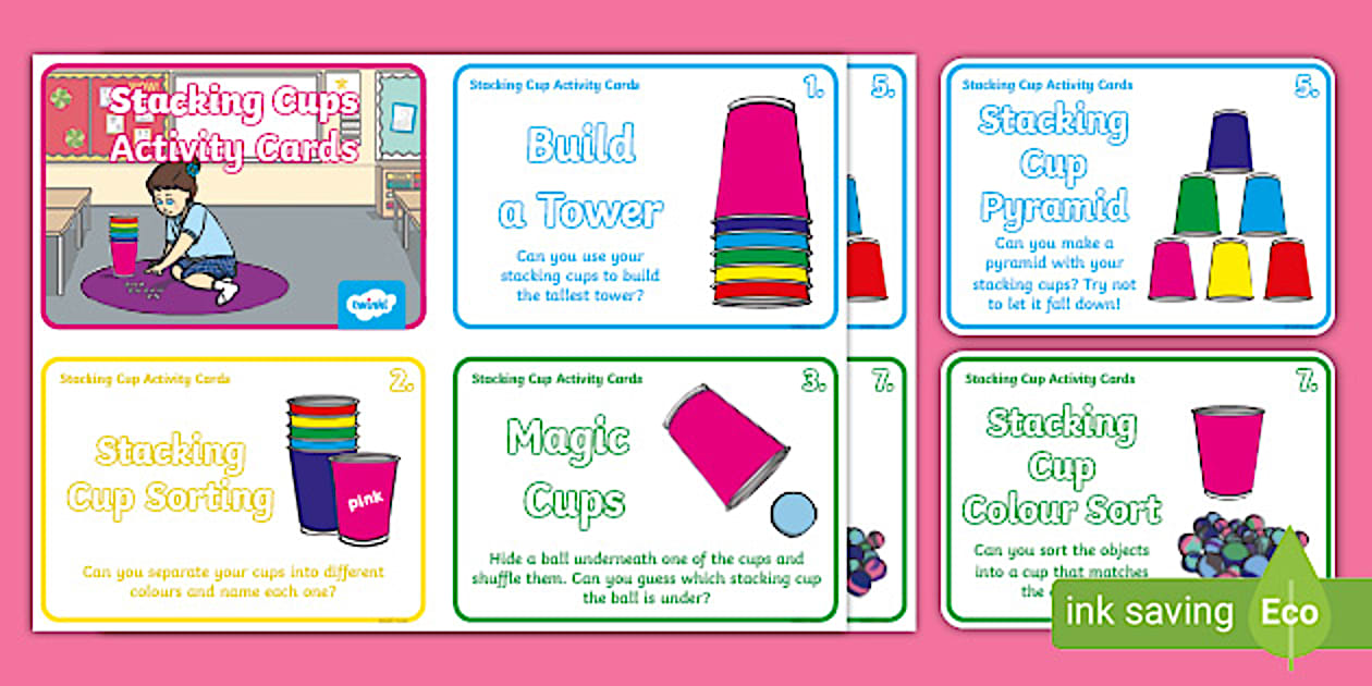 Large Stacking Cup Activities Cards | Twinkl | KS1 - Twinkl