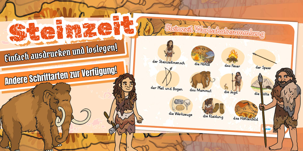 Steinzeit - Wortschatzsammlung