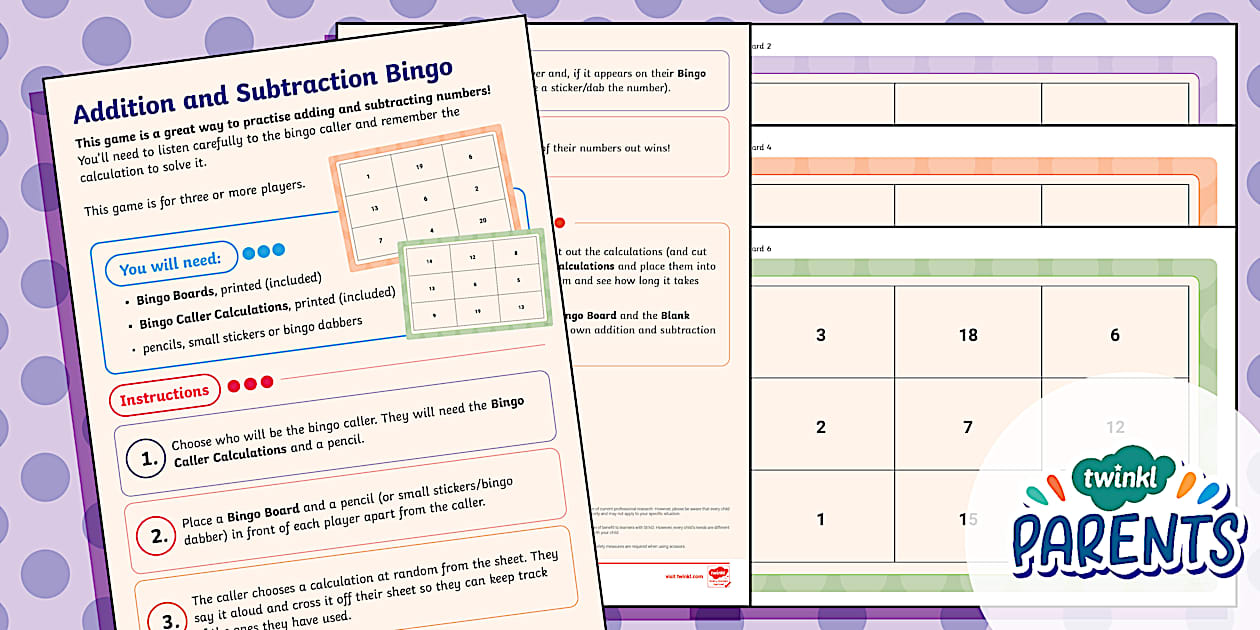 SEND Maths Support: Addition and Subtraction Bingo (Year 1 Level)