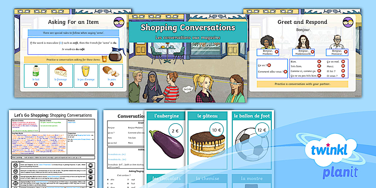 French café conversation KS2 - Shopping Conversations