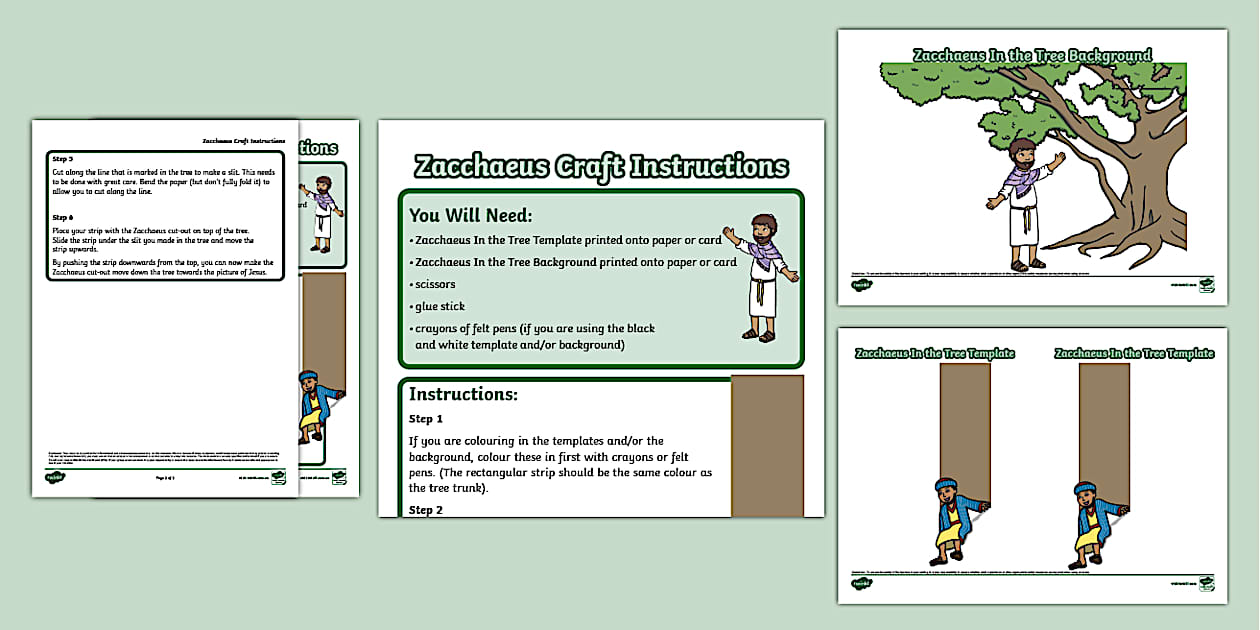 Zacchaeus Craft Activity (teacher made) - Twinkl