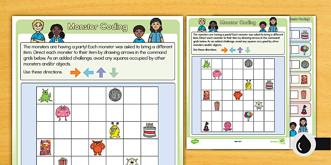 Monster-Themed Unplugged Coding Activity (teacher made)