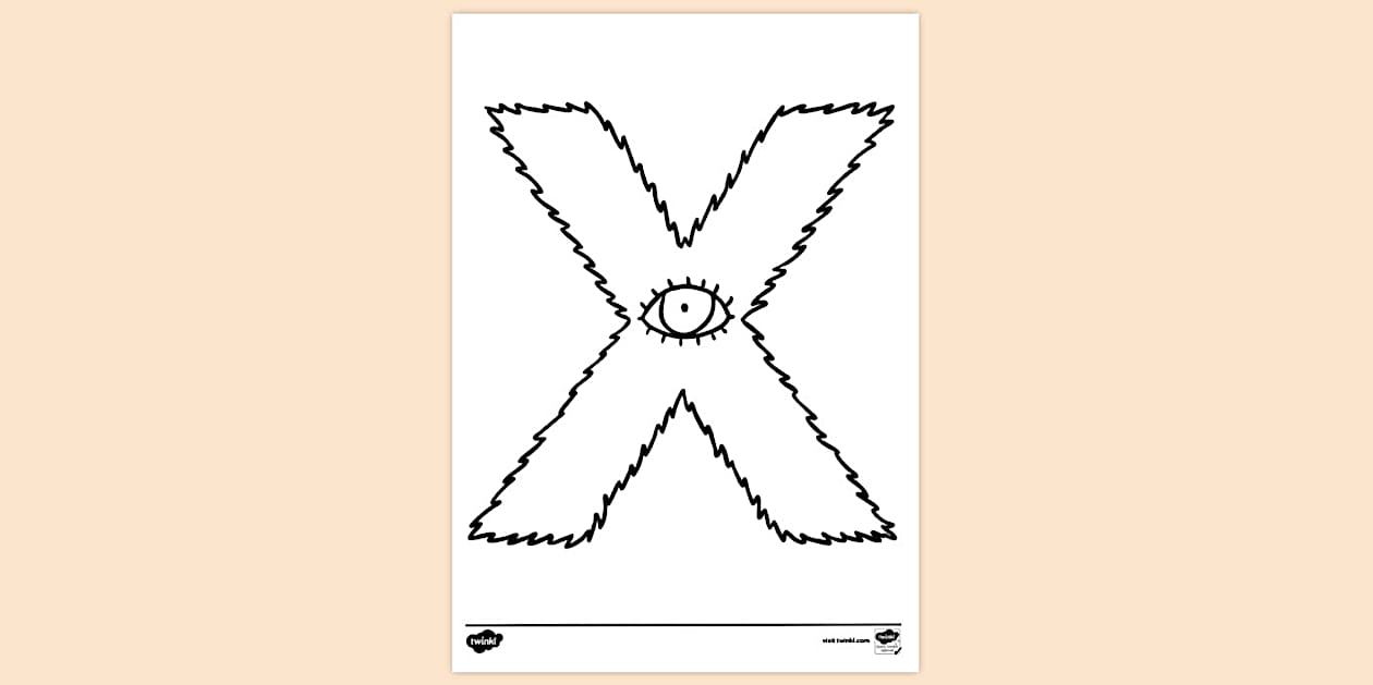X Colouring Page | Colouring Sheets - Twinkl