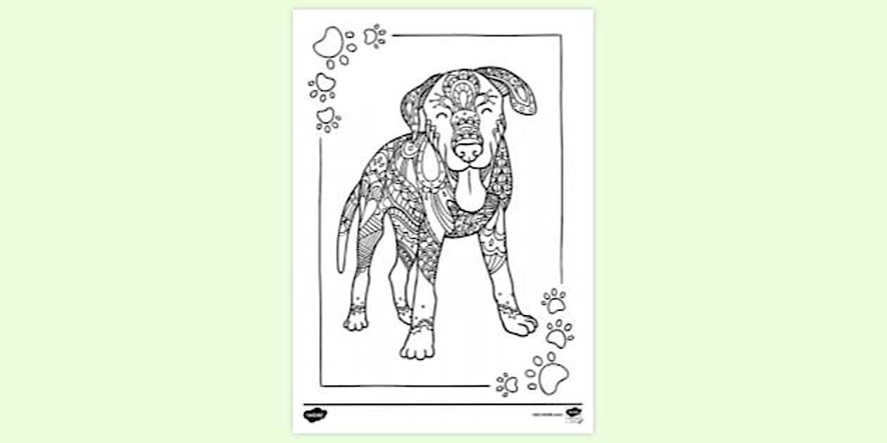 Dog Mindfulness Colouring Page | Colouring (teacher made)