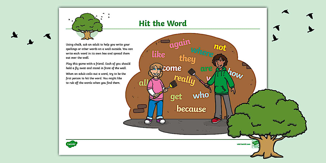 Outdoor Learning Hit the Word Activity