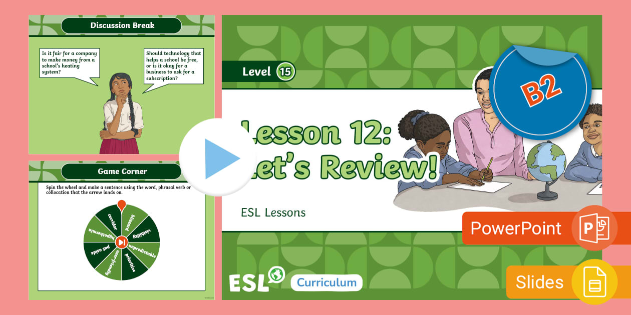ESL Curriculum Level 15, Lesson 12