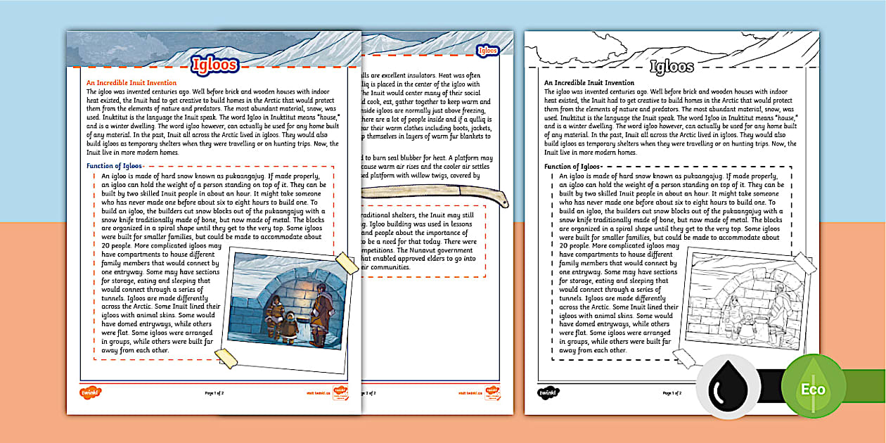 Igloo Fact File French (teacher made) - Twinkl