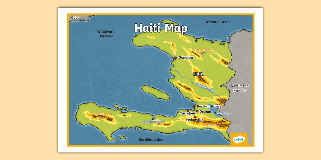 KS2 Haiti Display Map (teacher made) - Twinkl