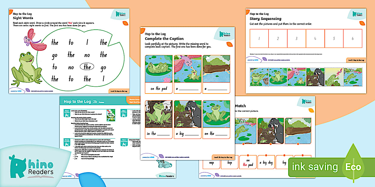 Level 2b Hop to the Log Guided Reading Pack (teacher made)