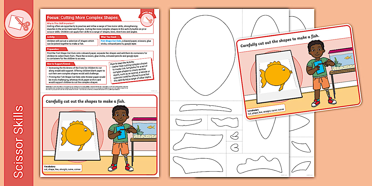 Fish Fine Motor Scissor Skill Continuous Provision Fantastic Fish