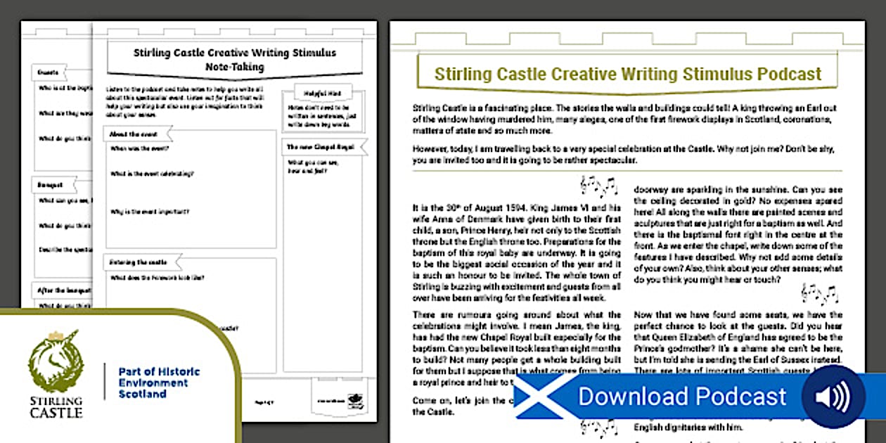 FREE! - Stirling Castle Creative Writing Stimulus | CfE | Twinkl