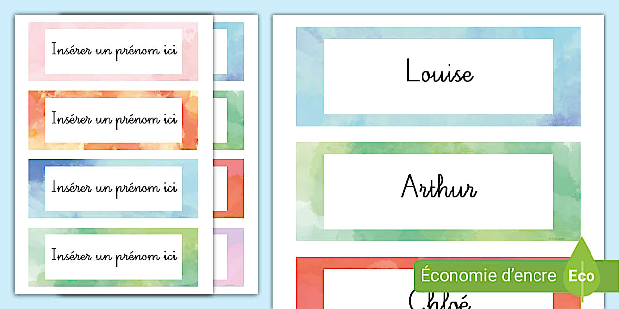 Etiquettes pour prénoms modifiables CE1/ CE2 - Twinkl