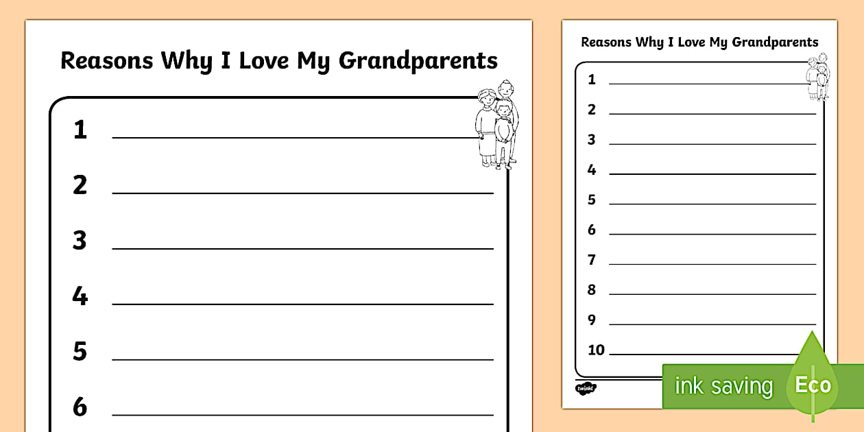 SA F-2 Why I love my Grandparents Worksheet (Teacher-Made)