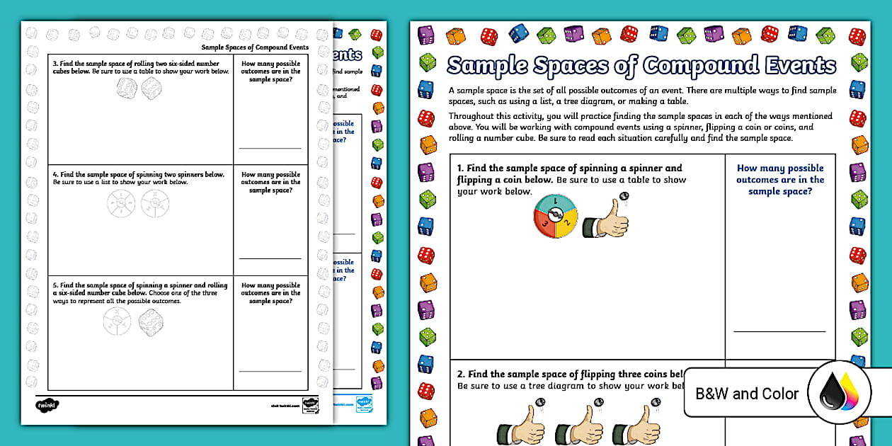 Seventh Grade Sample Spaces of Compound Events - Twinkl