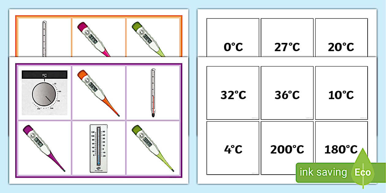 Temperature Bingo (teacher made) - Twinkl