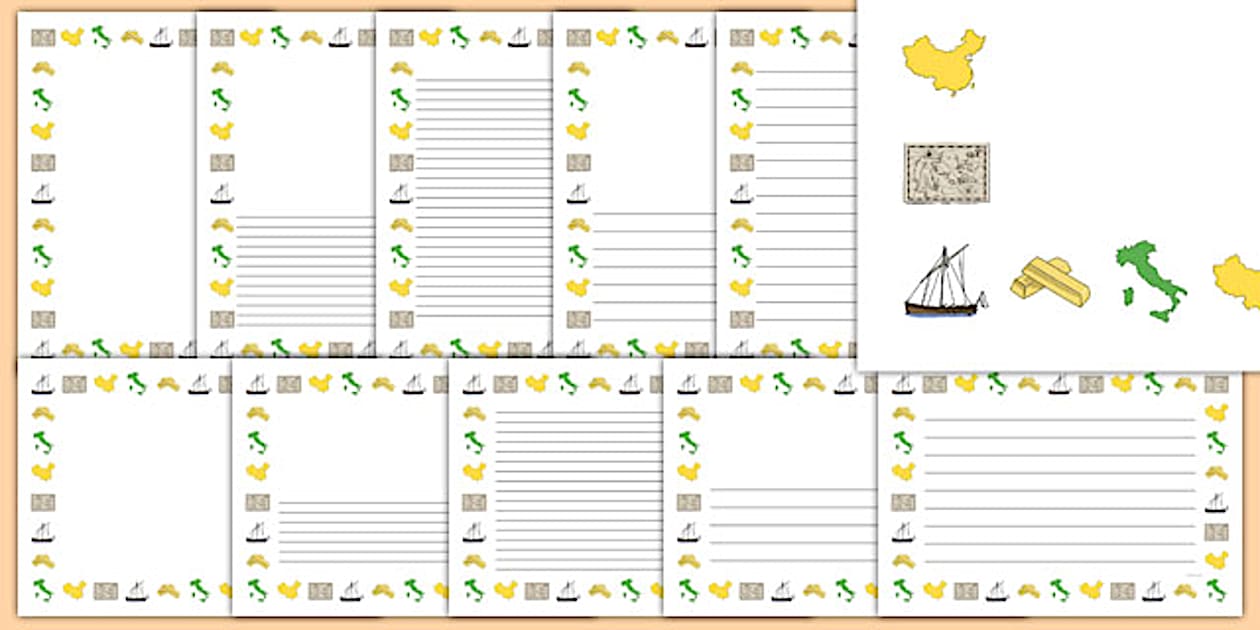 Editable Marco Polo Page Borders (teacher made) - Twinkl