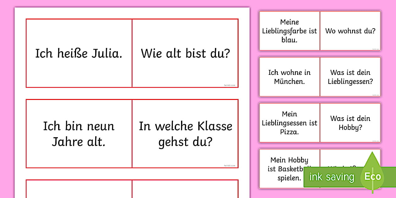 Getting to Know You Questions Loop Cards German - Twinkl