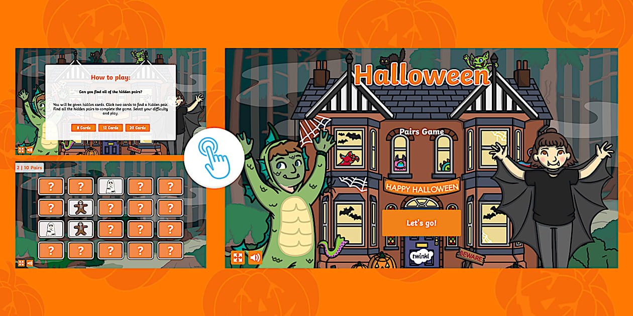 Halloween Interactive Pairs Game (teacher made) - Twinkl