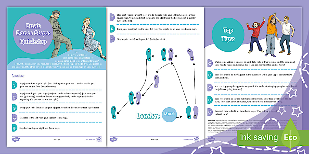 Basic Dance Steps: Quickstep (teacher made) - Twinkl