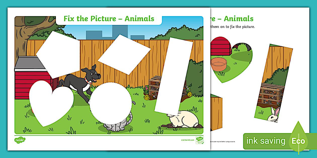 Animals Fix the Picture Activity | Twinkl (Teacher-Made)