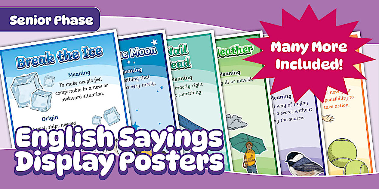 Senior Phase - English Sayings Display Poster Pack