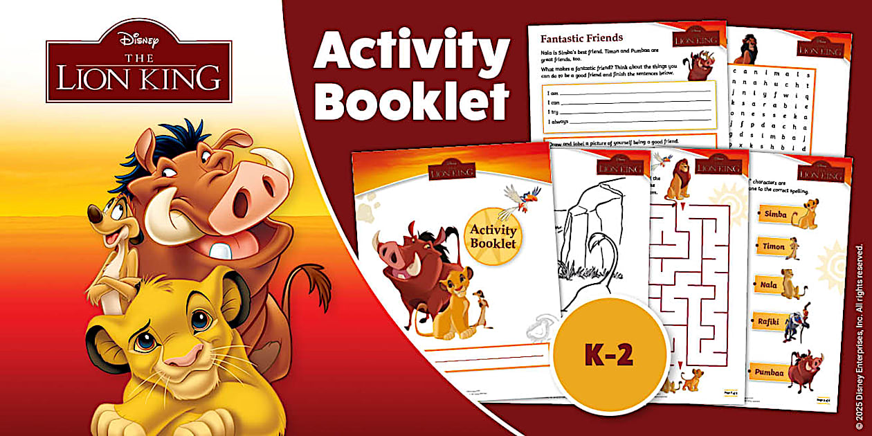 The Lion King: Activity Booklet for K-2nd Grade