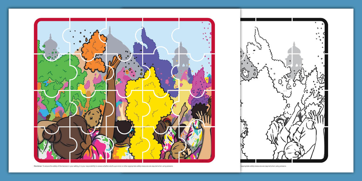 Holi Jigsaw Puzzle - Twinkl Fun Activities (teacher made)