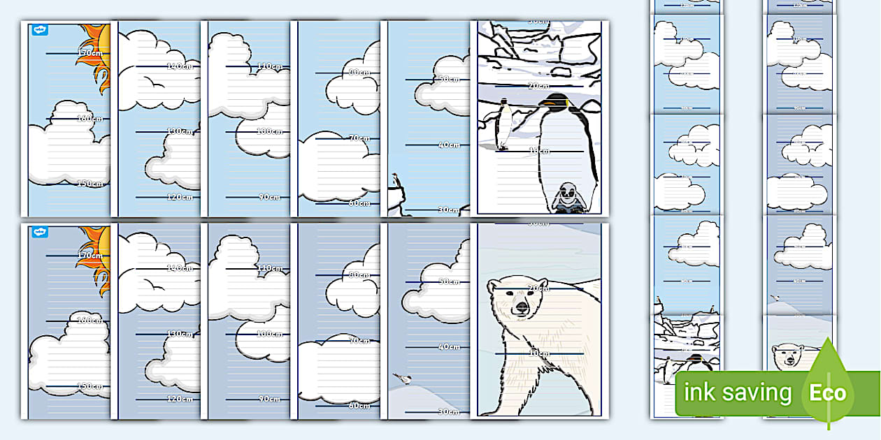 Polar Animal Height Chart (teacher made) - Twinkl
