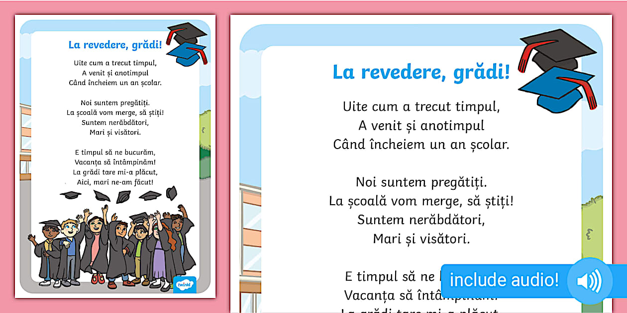 La revedere, grădi! – Cântec pentru copii (Teacher-Made)