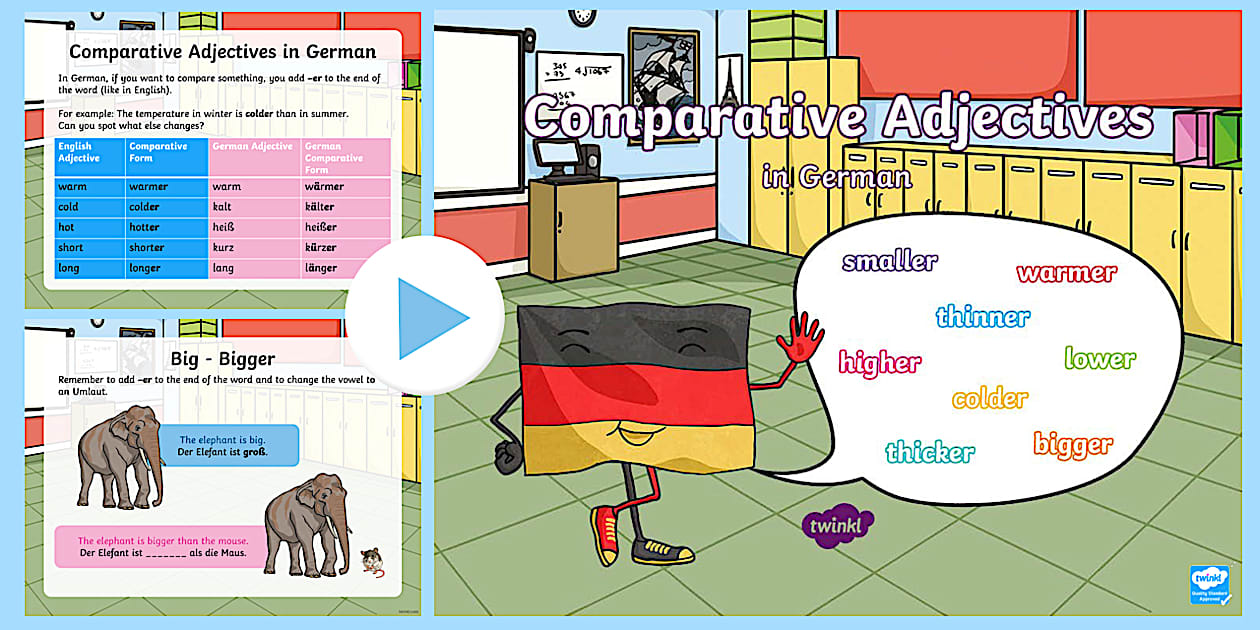 Comparative Adjectives German PowerPoint - Resources